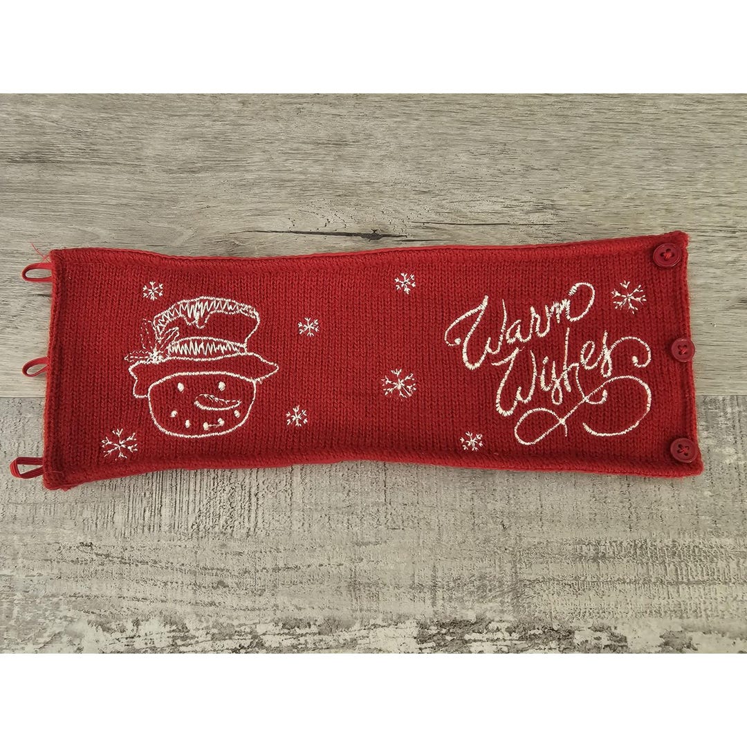 Christmas St Nicholas Square Sweater With Snowman Wine Bottle Dressing ...