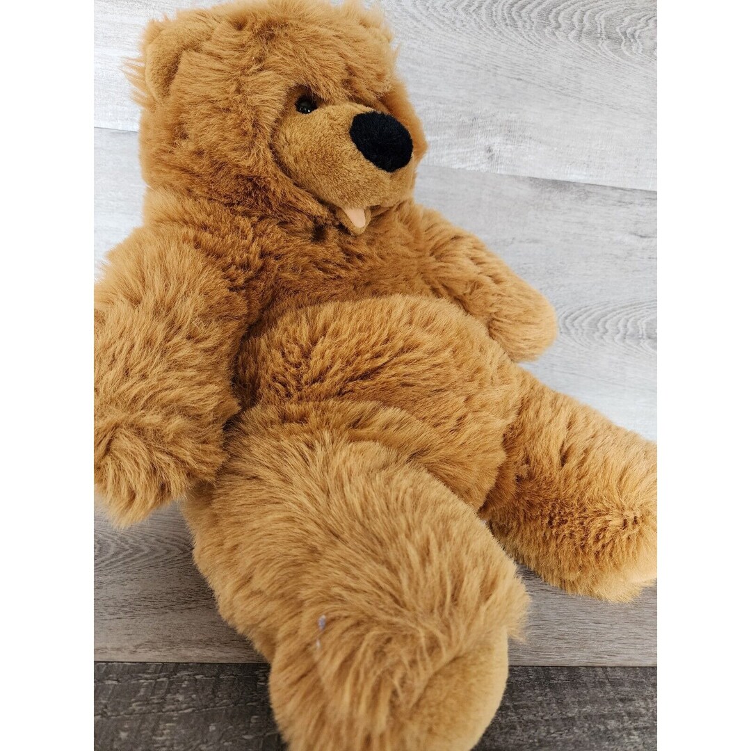 Fancy Zoo Bear Brown Tan Stuffed Animal Plush Cuddly Large Lovey Big ...