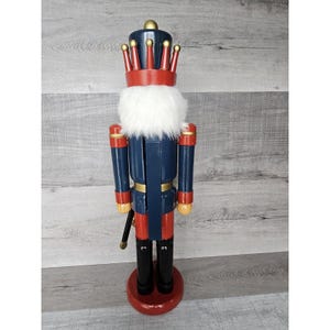 Vintage Kmart 24" Wooden Nutcracker Soldier Holidays Guard Sword Gold ...