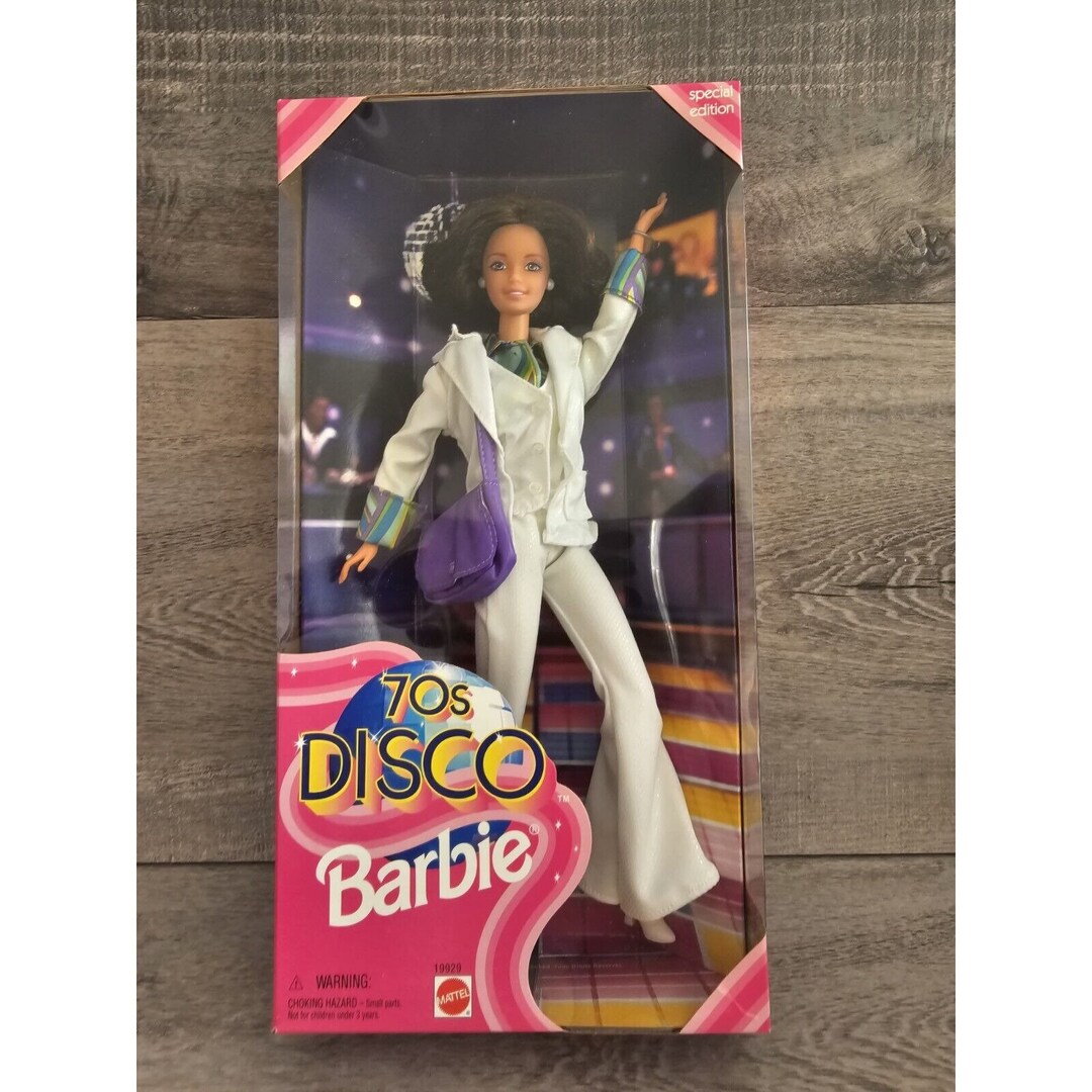 Vtg Barbie 70’s Disco Doll Brunette White Pantsuit Vintage 1998 Mattel ...