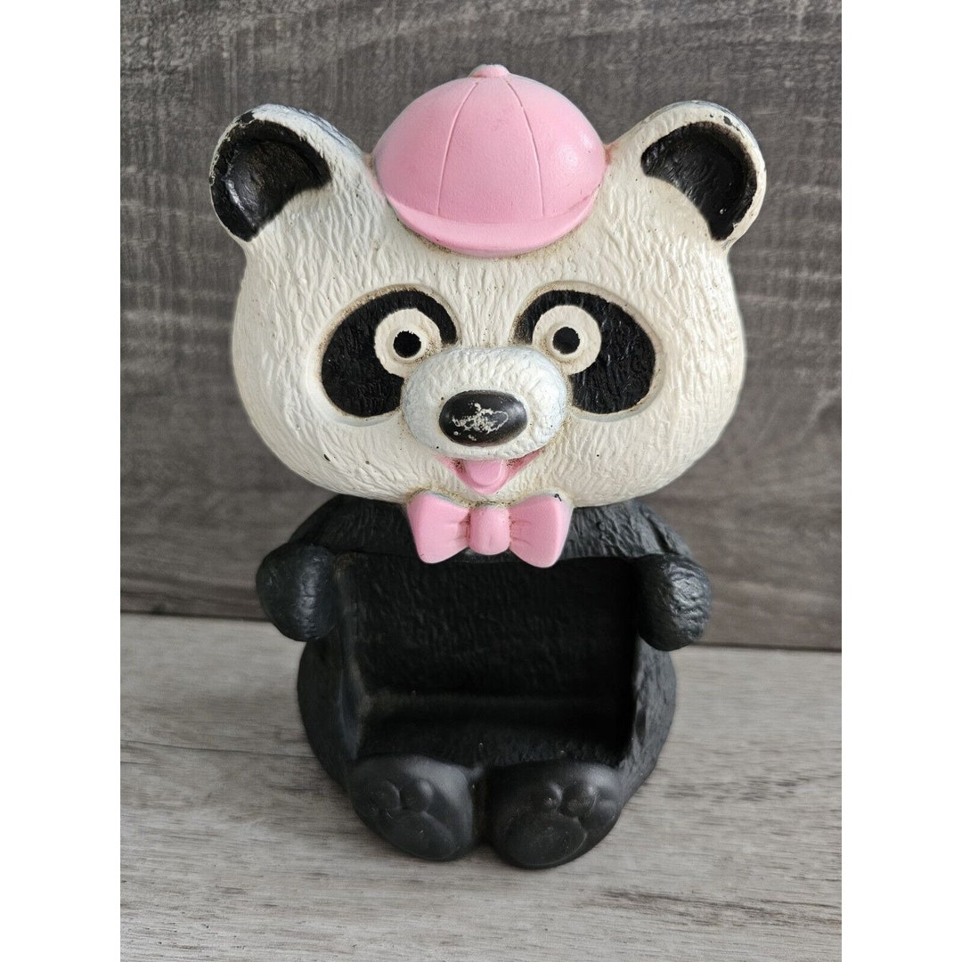 Vintage Avon Randy Pandy Pink Hat & Bow Tie Floating Soap Dish Panda ...