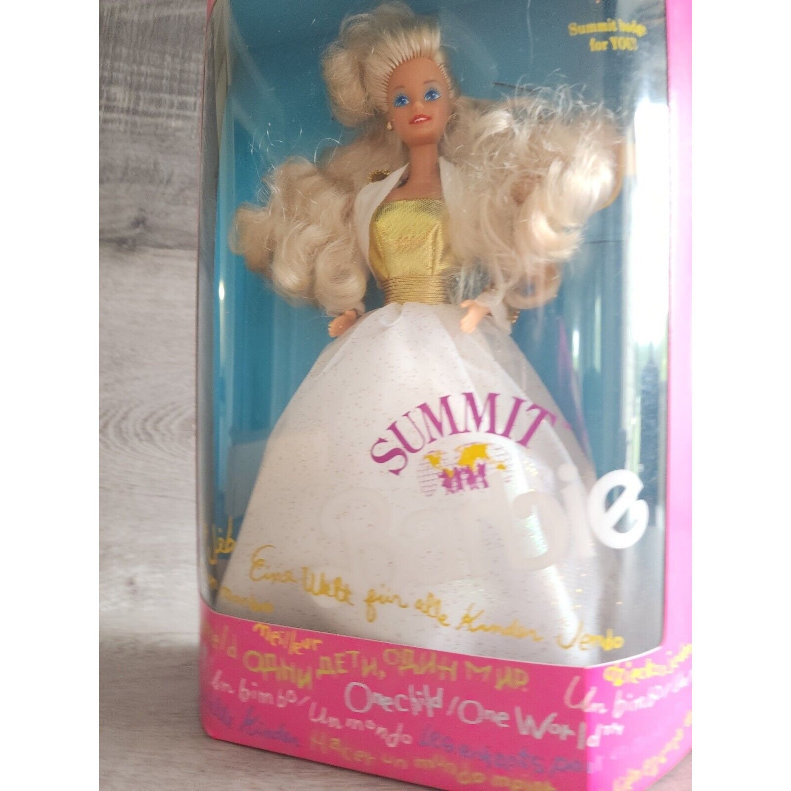 Mattel Summit Barbie 1990 Special Edition Doll White Gold Dress Blonde ...