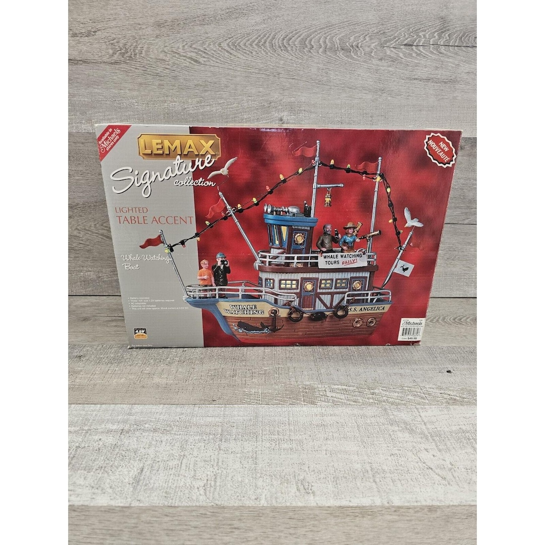 Lemax Whale Watching 2007 Boat #74669 Signature Collection LIGHTS UP ...