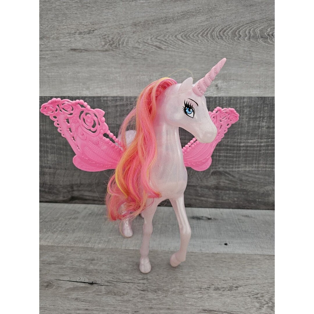 RARE HTF 2014 Barbie Fairytale Pink Pegasus Unicorn W Wings Magical ...