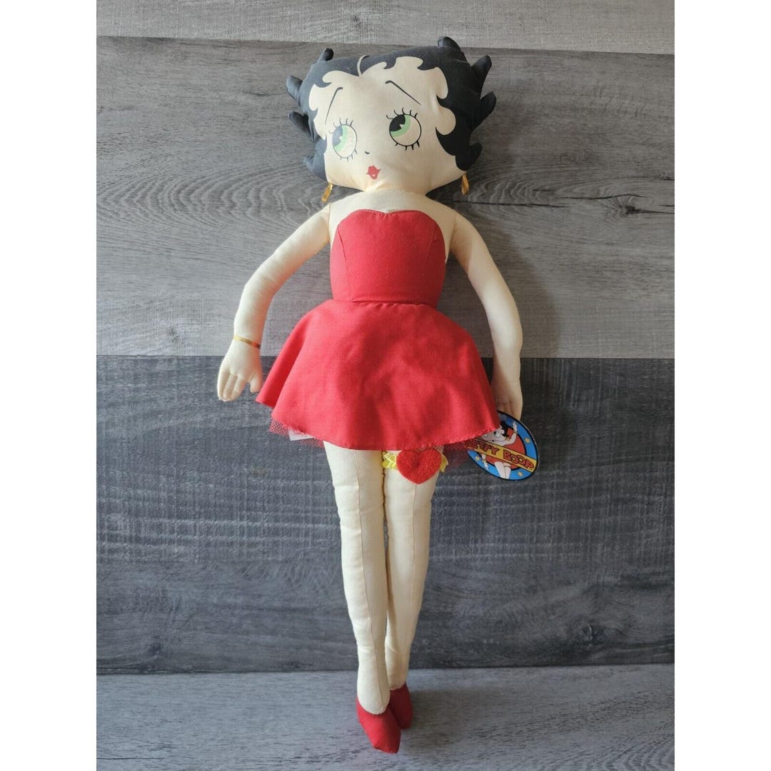 Play by Play Betty Boop Doll 17" Rag Doll Red Dress, Garter Vintage NOS ...