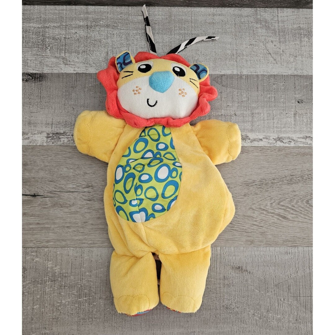 Playgro Lion Musical Plush Pull Ring Lullaby Dots Stripes Crib Toy ...