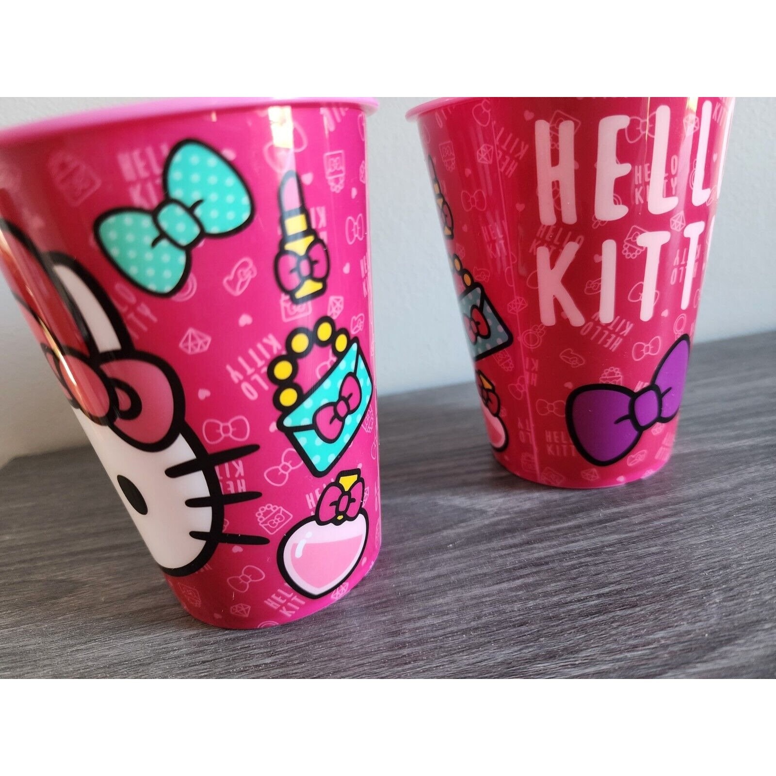 Hello Kitty Pink Plastic 450m Cups Set of 2 Bev NEW Sanrio - Etsy