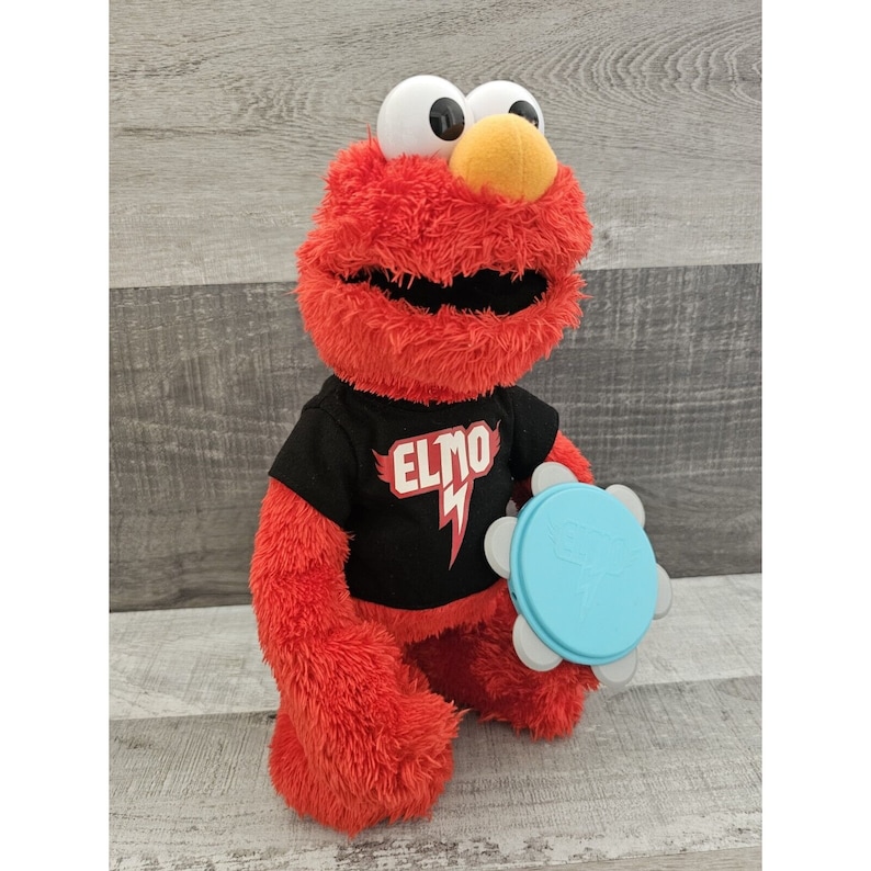 Sesame Street Hasbro Let's Rock N Roll Singing Dancing Talking Elmo 14 ...