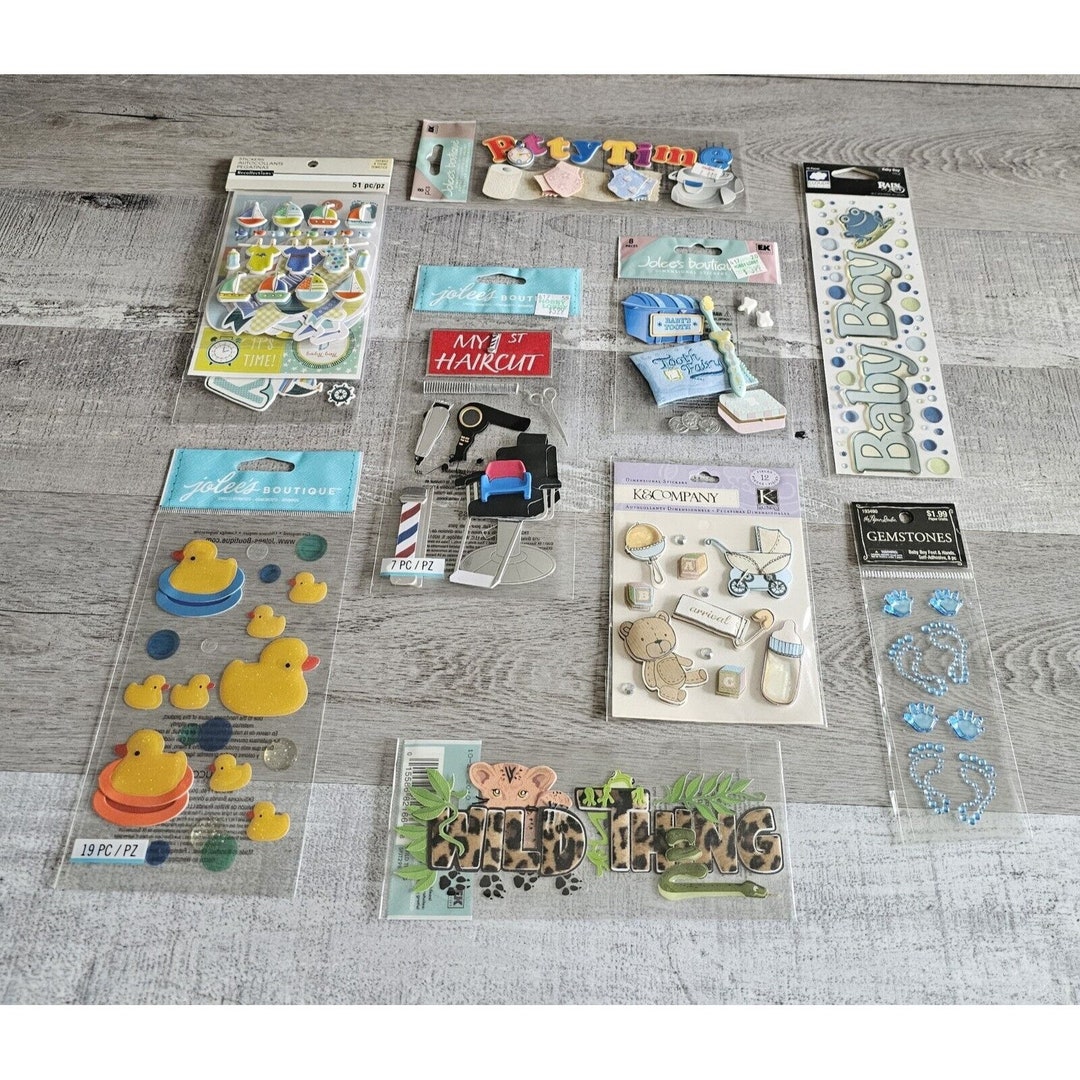 Sticker Lot BABY BOY Scrapbooking 3D Stickers Rare Shower Babies Jolee ...