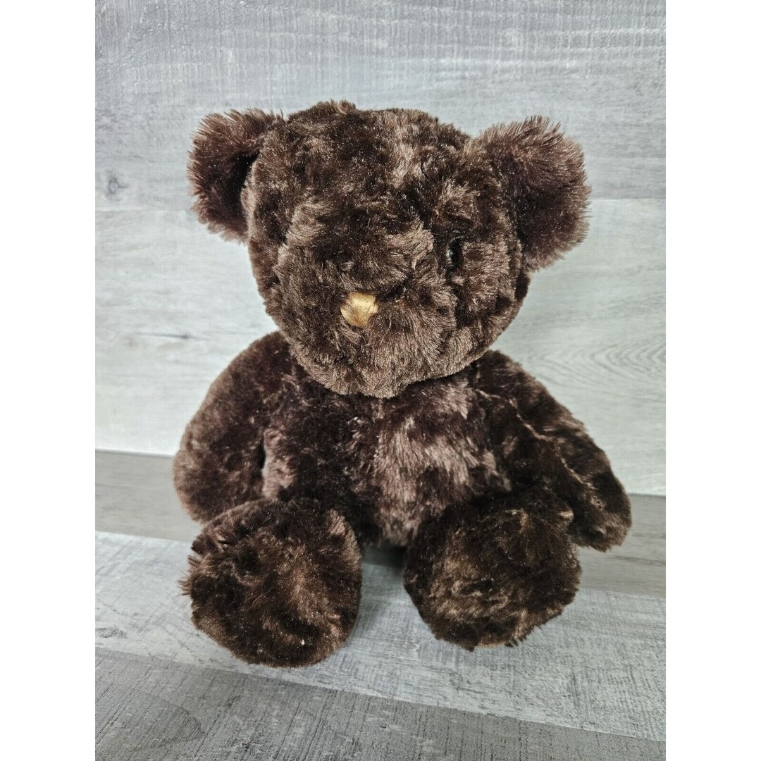 Dan Dee Plush Dark Brown Teddy Bear 14" Stuffed Animal Chocolate Brown ...