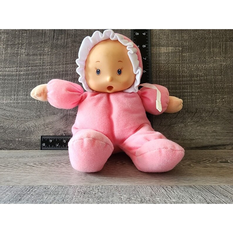 10 Pink Baby Doll Plush Cloth Soft Vinyl Face Pink Binky Pacifier HK ...