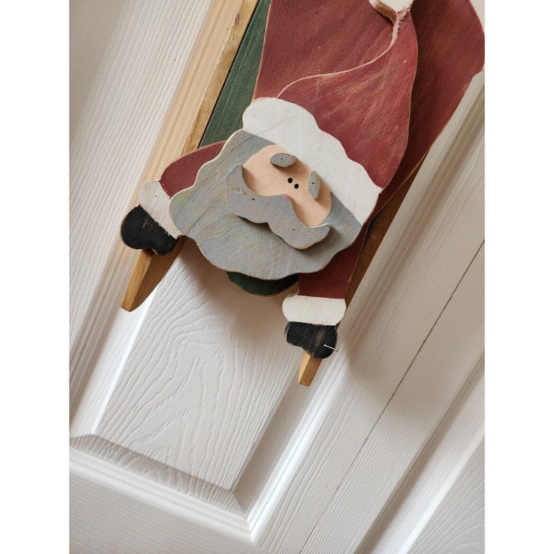 Christmas Decor Door Knob Hangers Wall Hangers Santa Kitschy Retro 80s ...