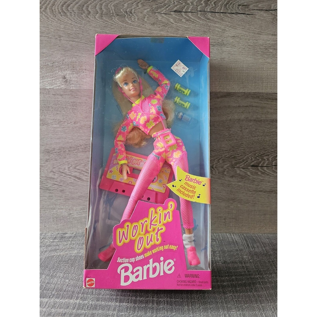 Vintage Workin Out Barbie Doll 1996 Mattel 17317 NRFB With Cassette - Etsy