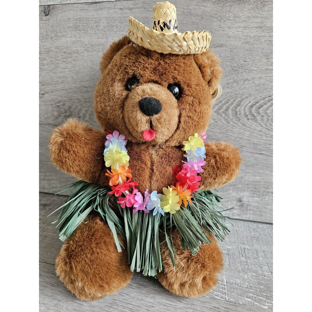 Dakin Hawaii Teddy Bear Plush Heart-throb 10" Stuffed Animal VTG 1985 W ...