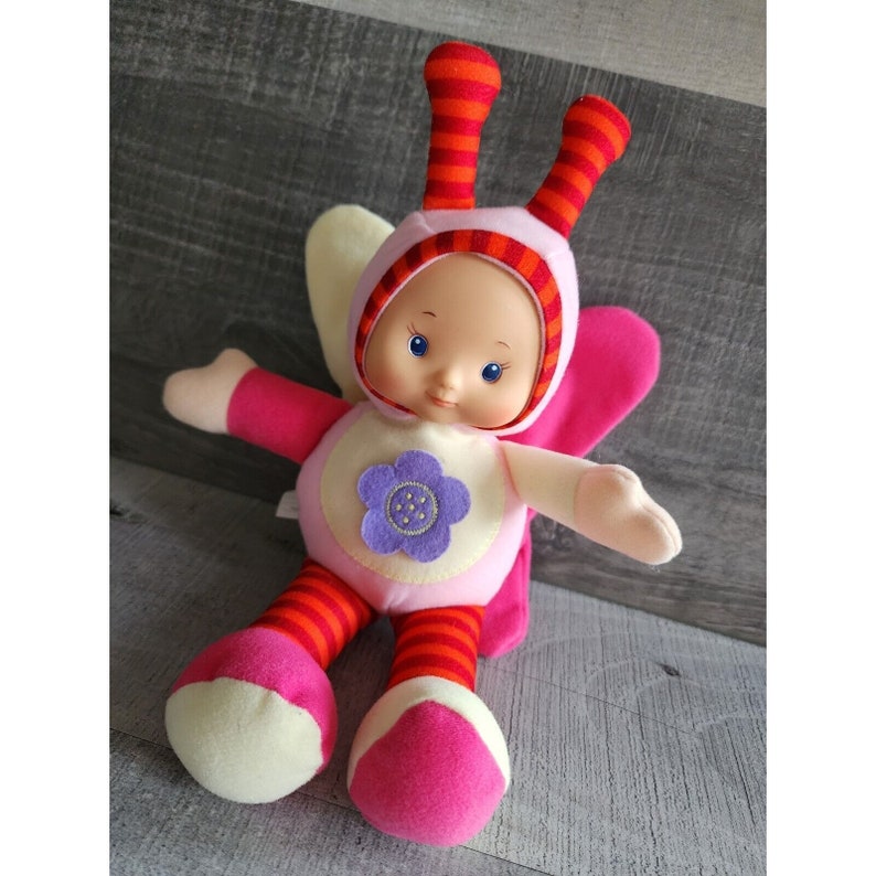 Babys First Doll Butterfly Baby Doll Plush Toy Rattle Crinkle Flower ...