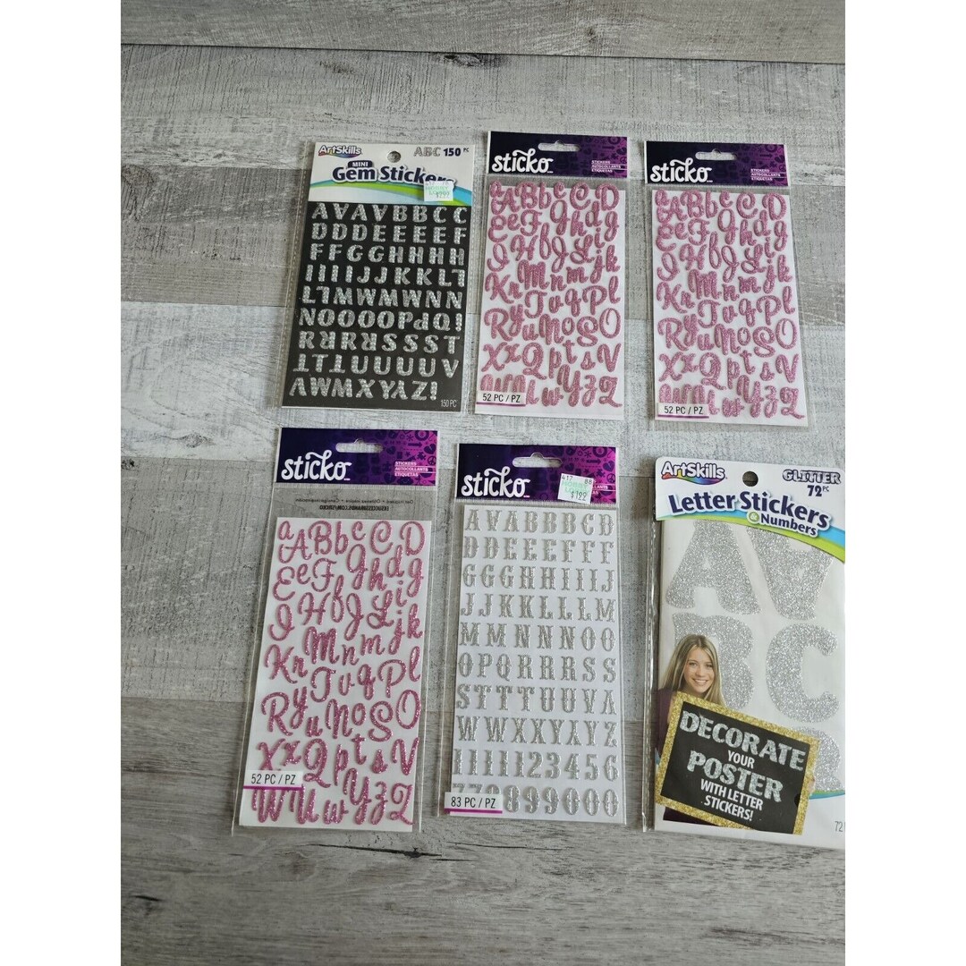 Sticker Lot - Alphabet Scrapbooking Stickers Letters Numbers Sticko ...