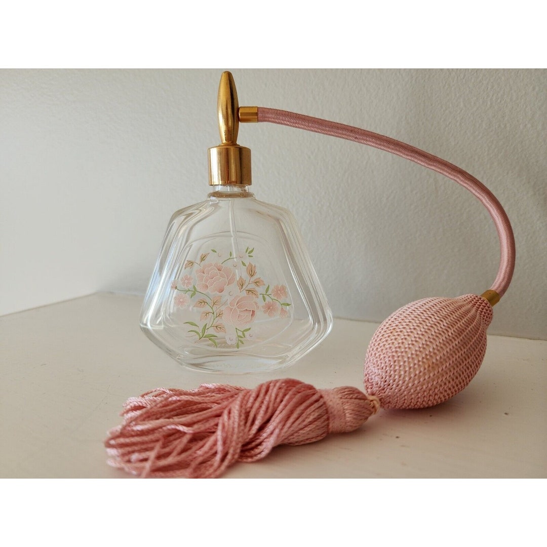 Pink Roses Crystal Perfume Bottle VCA With Atomizer made in France ...