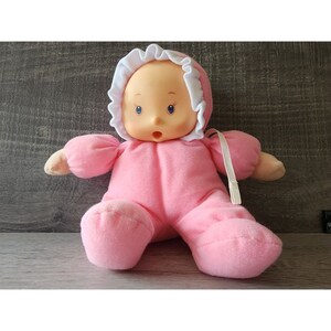 10 Pink Baby Doll Plush Cloth Soft Vinyl Face Pink Binky Pacifier HK ...