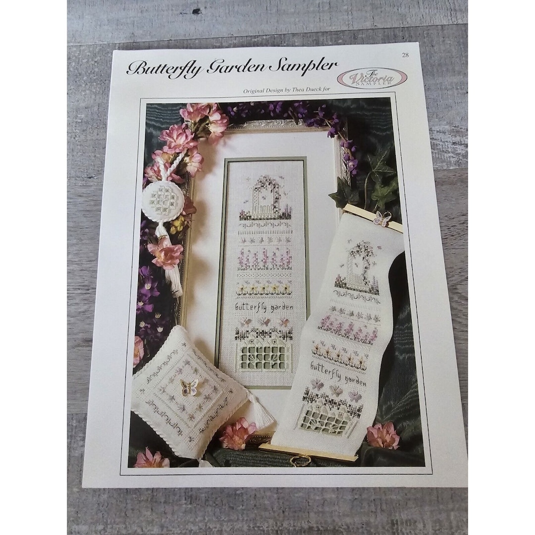 Victoria Sampler Cross Stitch Pattern Butterfly Garden Sampler Pattern ...