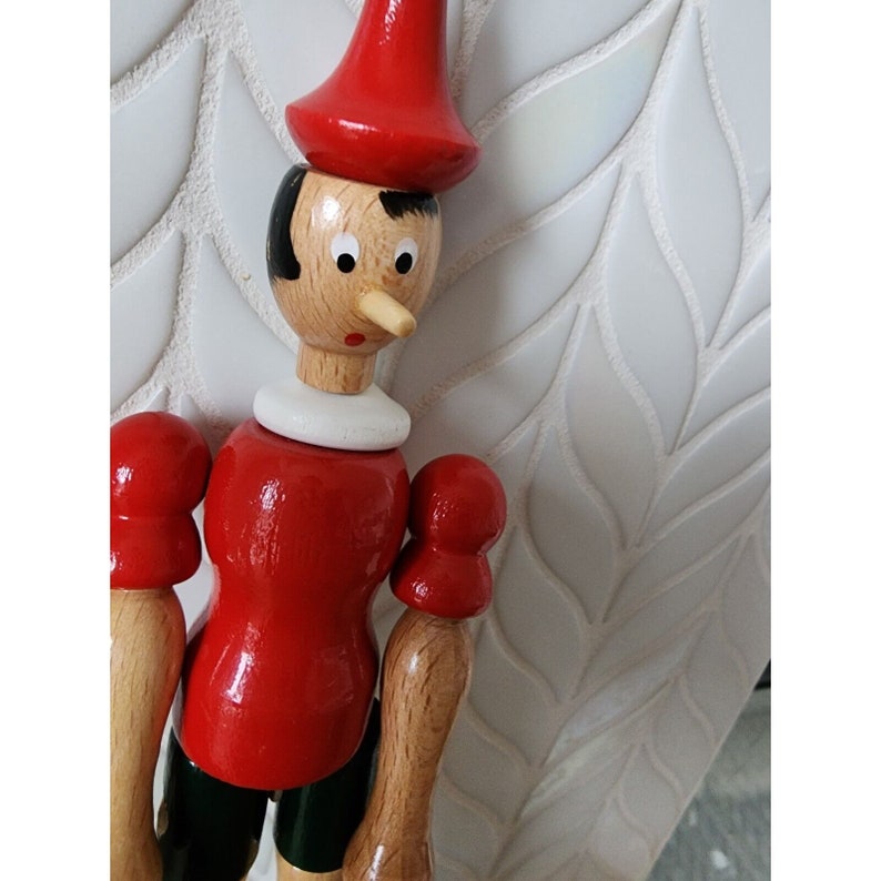 Pinocchio Original Rinaldi 7.5" Italy RED Wooden Character DOLL ...