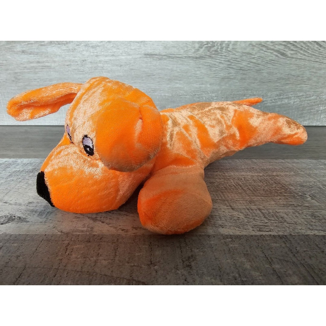 Plush Orange Dog Puppy Stuffed Animal Rare 10" Laying Down - Etsy