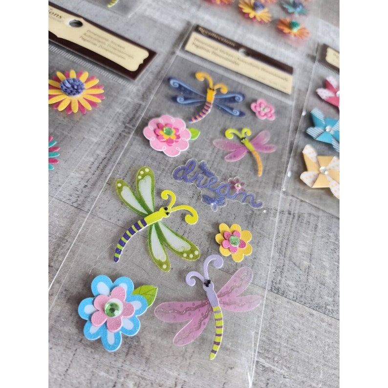 3D Stickers LOT - Recollections - Unicorns Girls Flowers Dragonflies ...