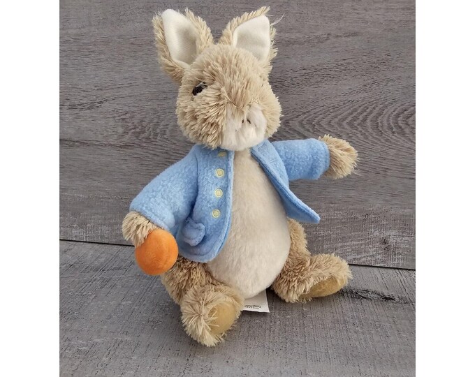 Gund Beatrix Potter Peter Rabbit With Carrot 8.5" Plush Stuffed Animal ...