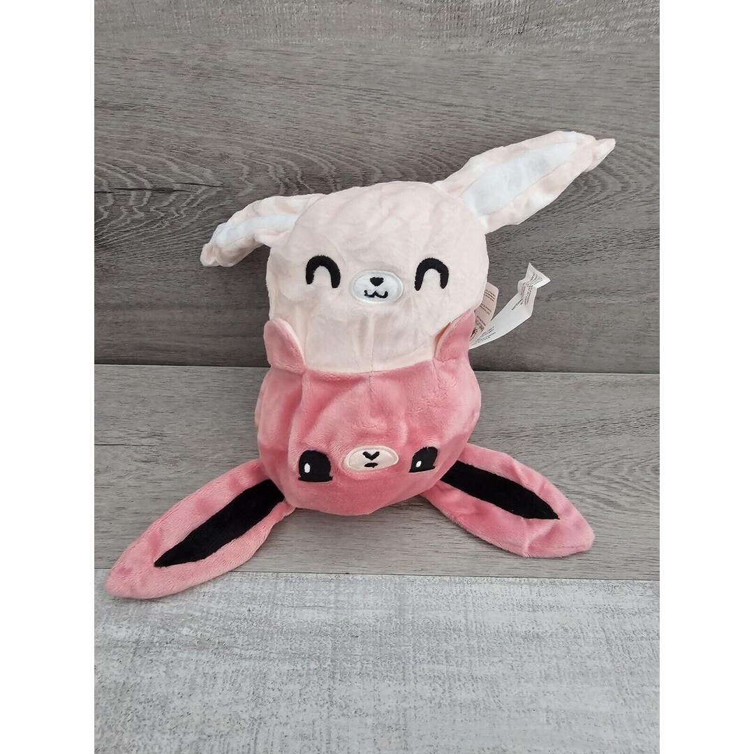 Teeturtle the Original Reversible Bunny Plushie PINK Stuffed Animal ...