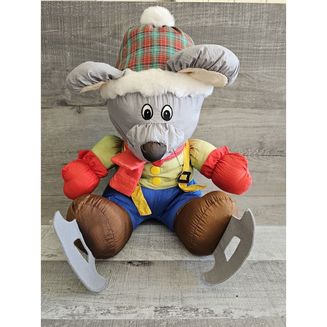 Vintage 1993 Ice Skating Plush Stuffed Mouse Trendmasters Nylon 10 ...