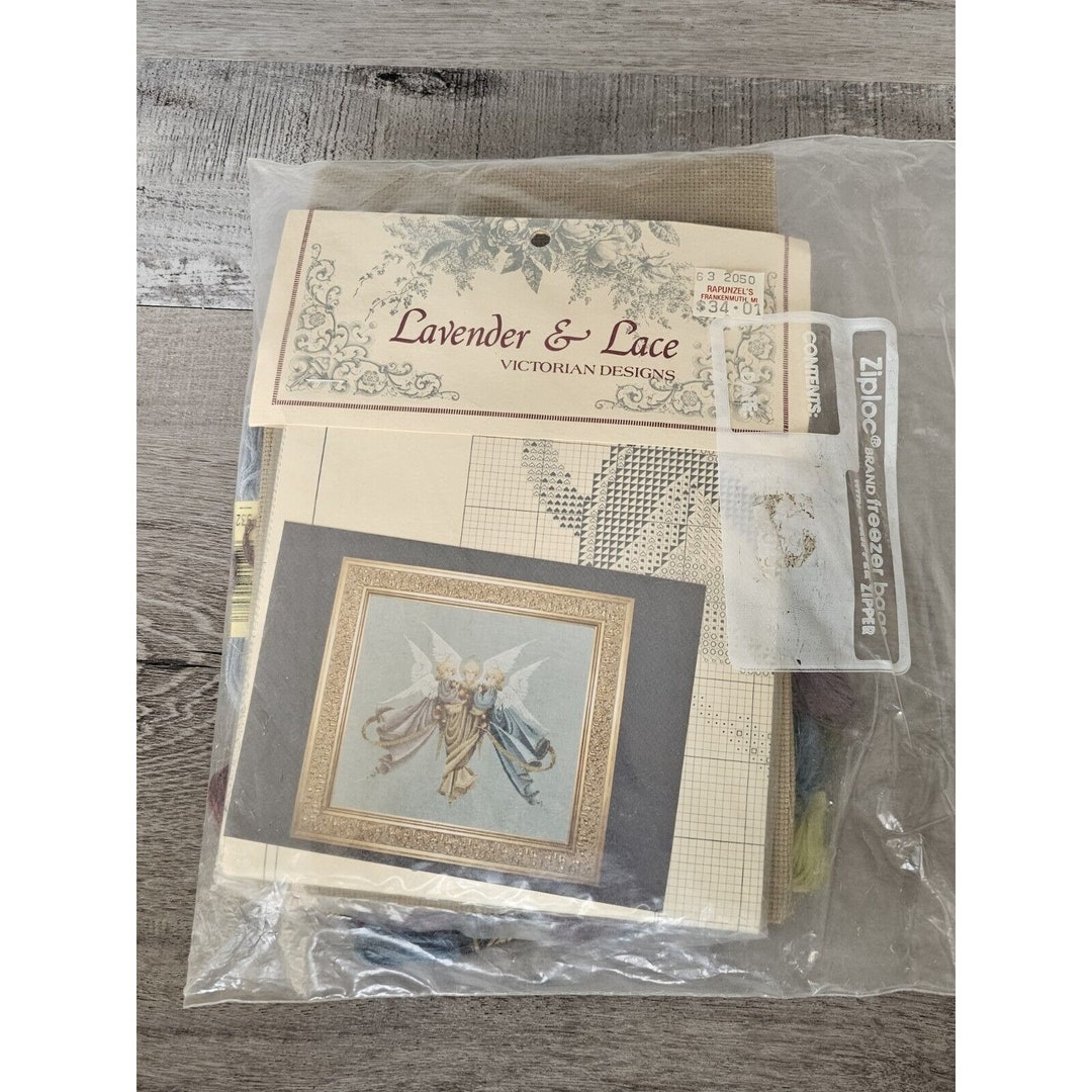 Lavender & Lace Victoria Design Heavenly Gifts Cross Stitch + Floss New ...