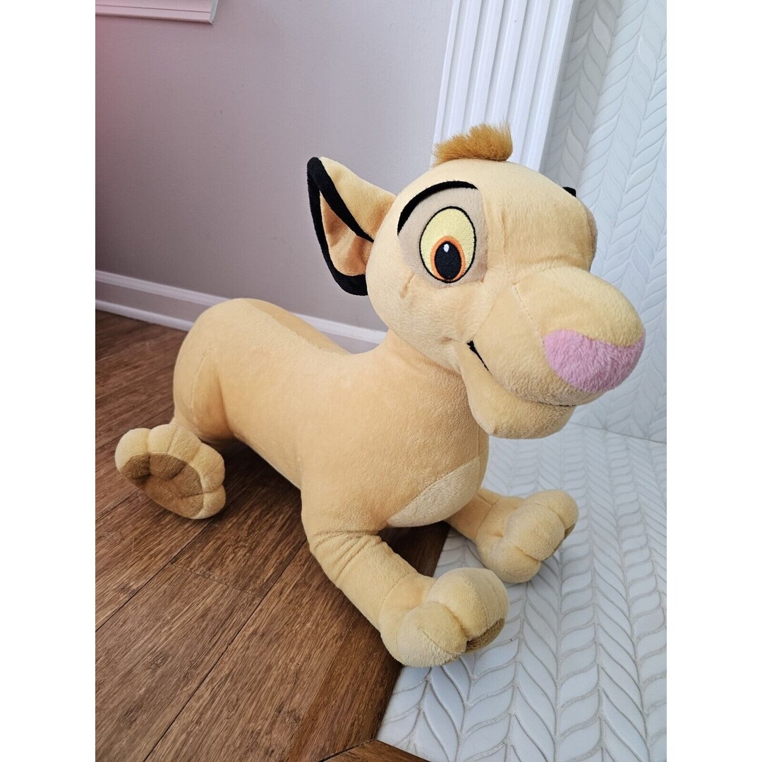Vintage Disney Lion King Jumbo Simba Plush Toy Stuffed Animal Hasbro ...