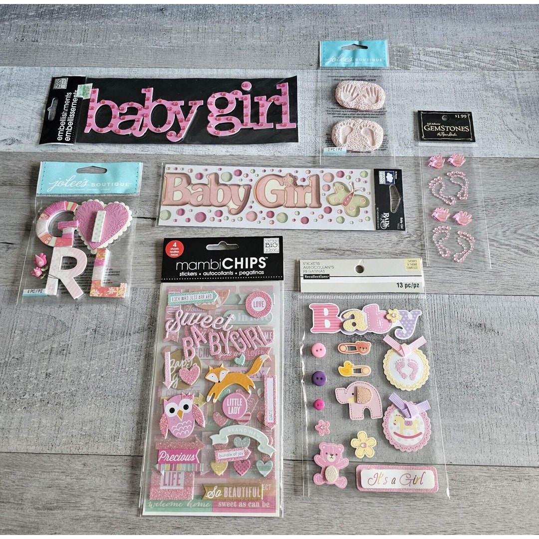 Sticker Lot BABY Girl Pink Scrapbooking 3D Stickers Babies Rare HTF ...