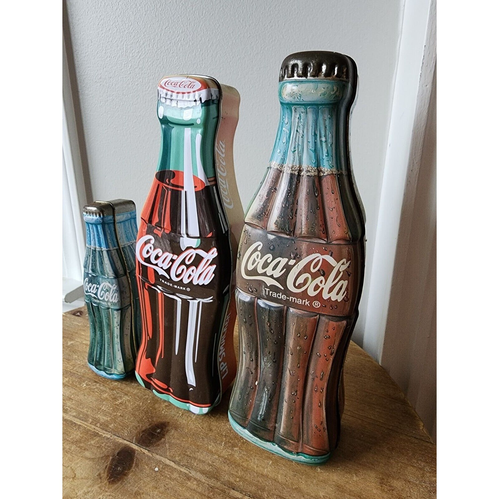 Lot of 3 Coca-cola Coca Cola Bottle Shaped Metal Tins Boxes 7 - Etsy