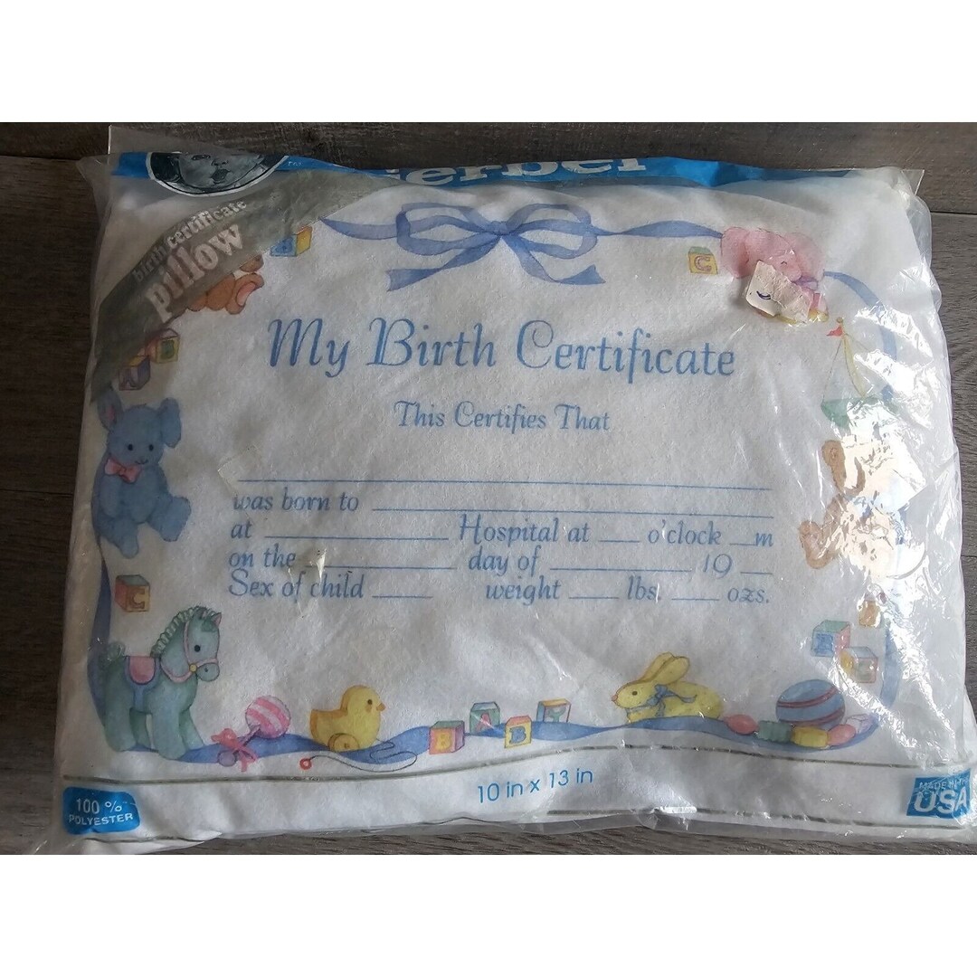 Vintage Gerber Birth Certificate Keepsake Pillow - Etsy