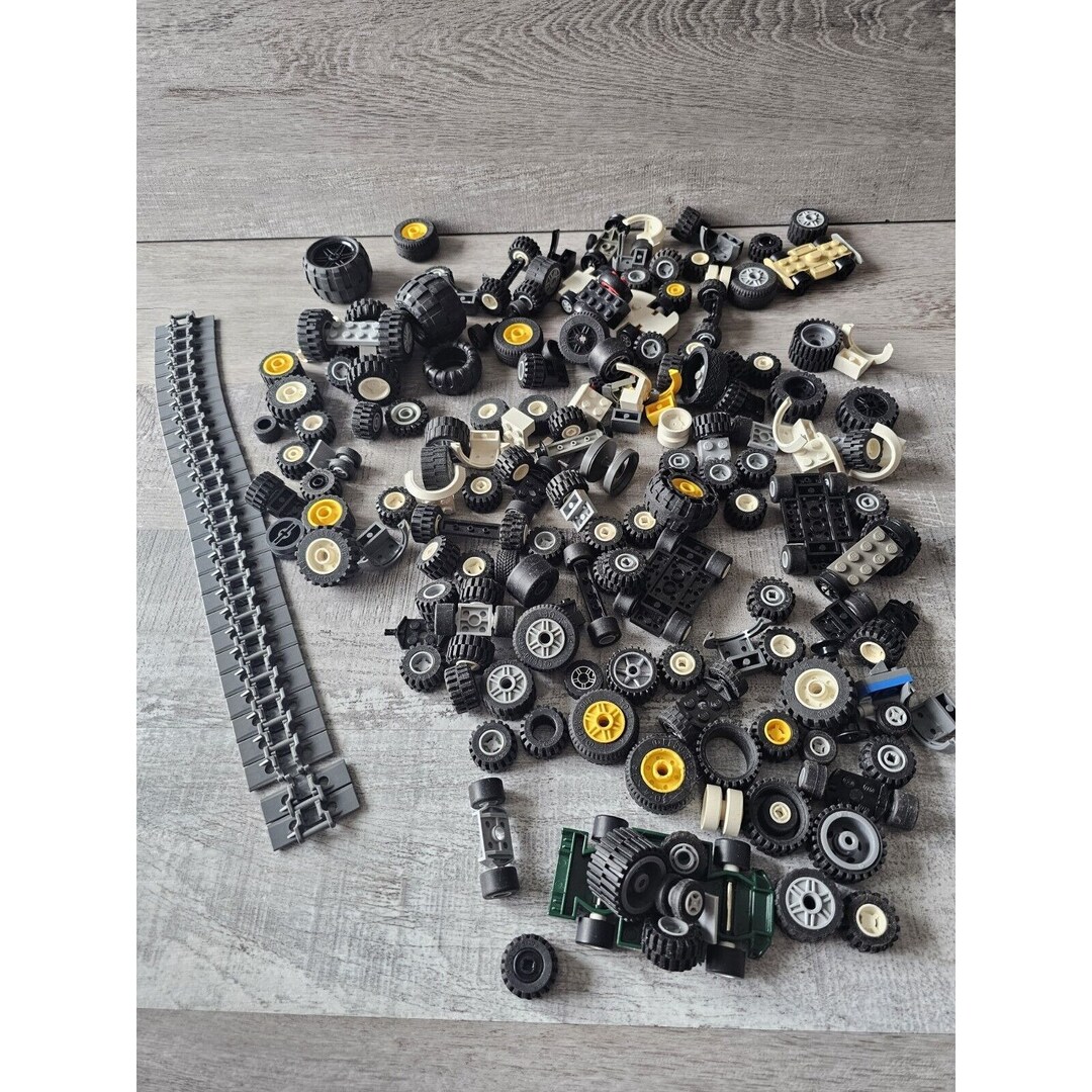 Lego 1 Pd 9 Oz of Assorted Wheel Tire Pieces Bricks Assorted Parts Bulk ...
