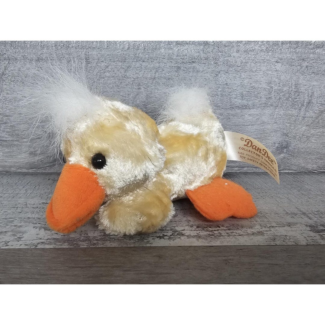 Dan Dee Plush Stuffed Toy Laying Duck 5" Super Soft & Cuddly Spring ...