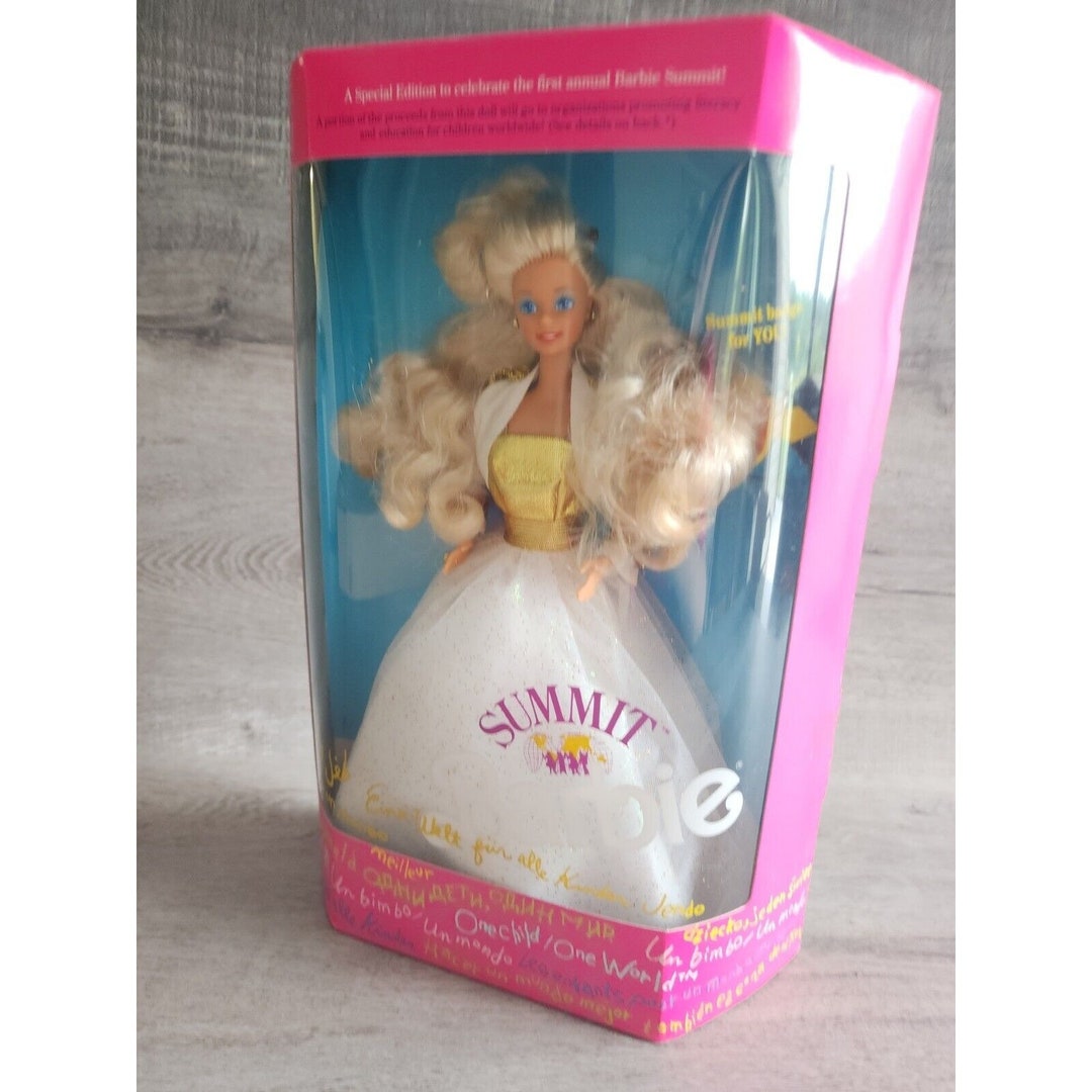 Mattel Summit Barbie 1990 Special Edition Doll White Gold Dress Blonde ...