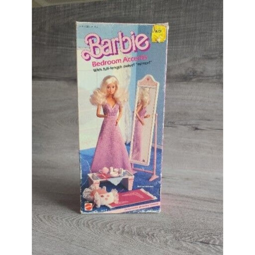 VINTAGE 1987 Barbie Bedroom Accents Mirror & Accessories NEW Factory ...