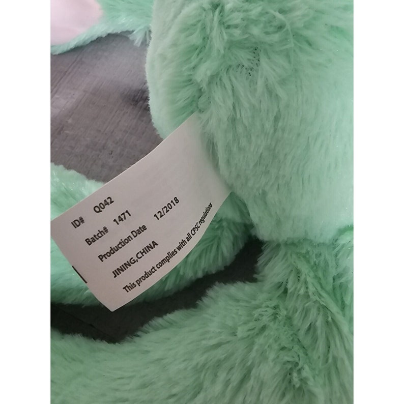 Kellytoy Lovey Security Plush Bunny Rabbit Green Pink White Aqua Flower ...