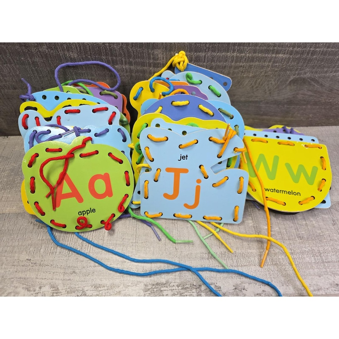 Lacing Alphabet 26 Letters Threading Toy Educational Pre-reading ...