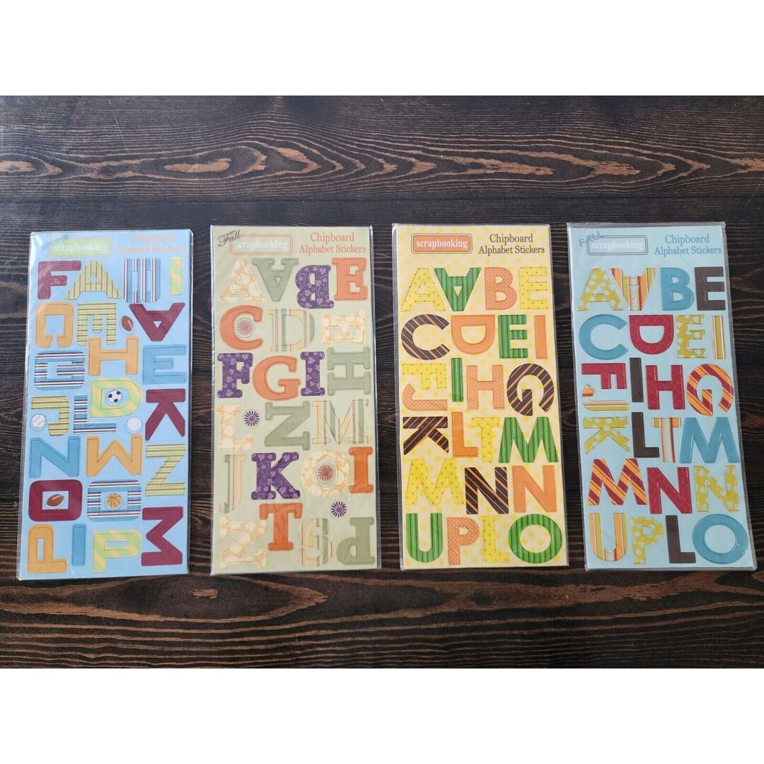 LOT Chipboard Letters Alphabet Colorful Fall Winter Sports Retired #10 ...