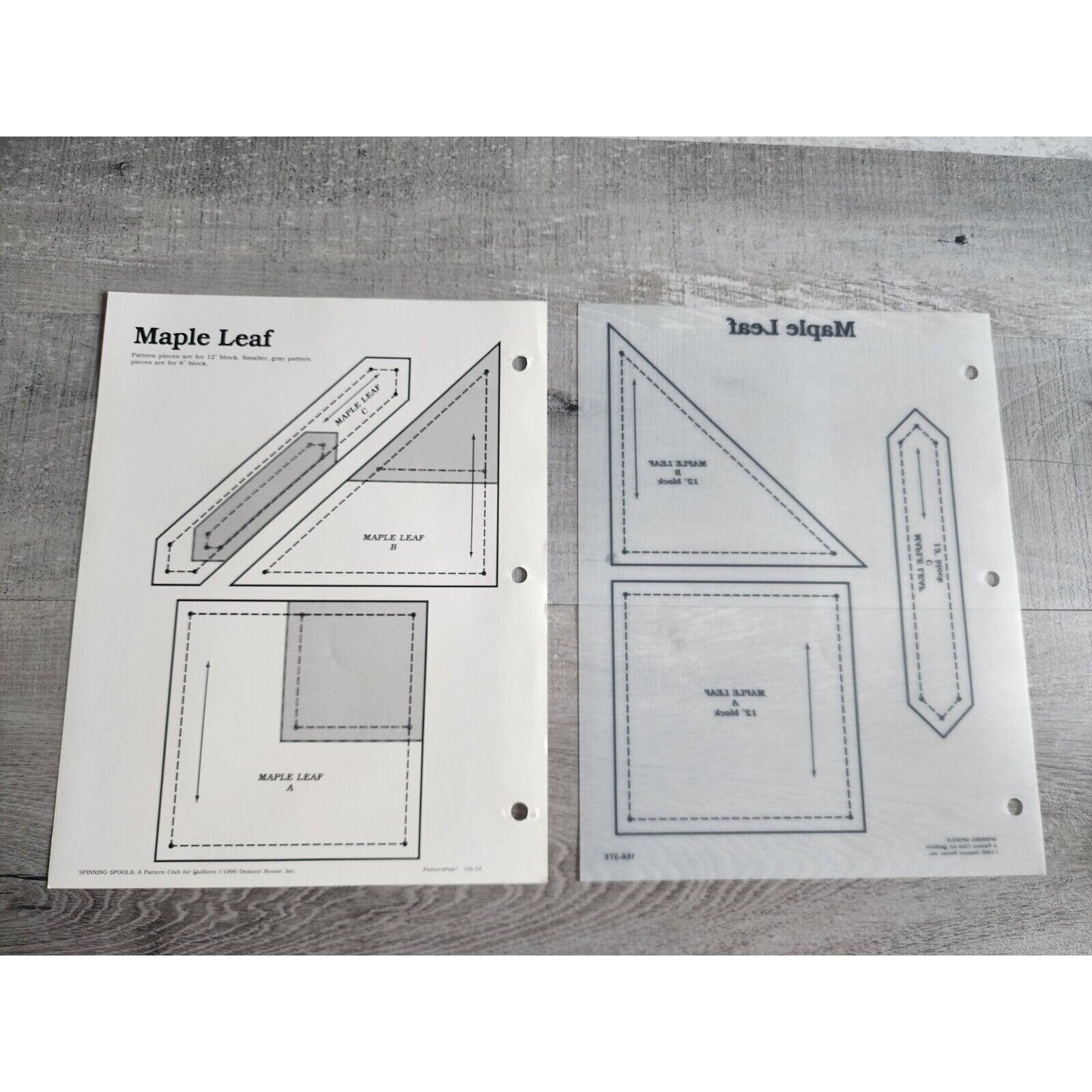 Maple Leaf Quilt Pattern Template Around the House Pattern Club Oxmoor ...