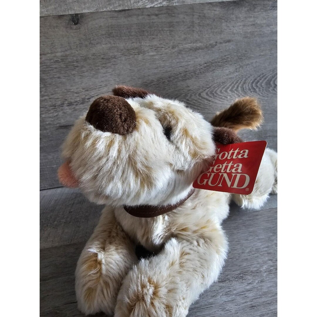 Vtg Gund Dog Easy #5355 Tan Brown With Collar 10" Stuffed Plush Puppy ...