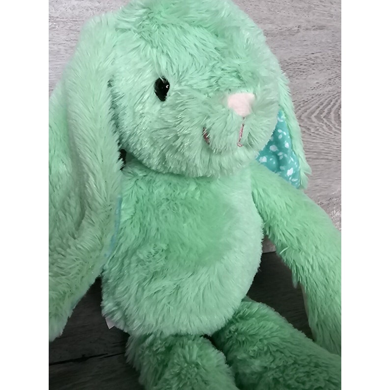 Kellytoy Lovey Security Plush Bunny Rabbit Green Pink White Aqua Flower ...