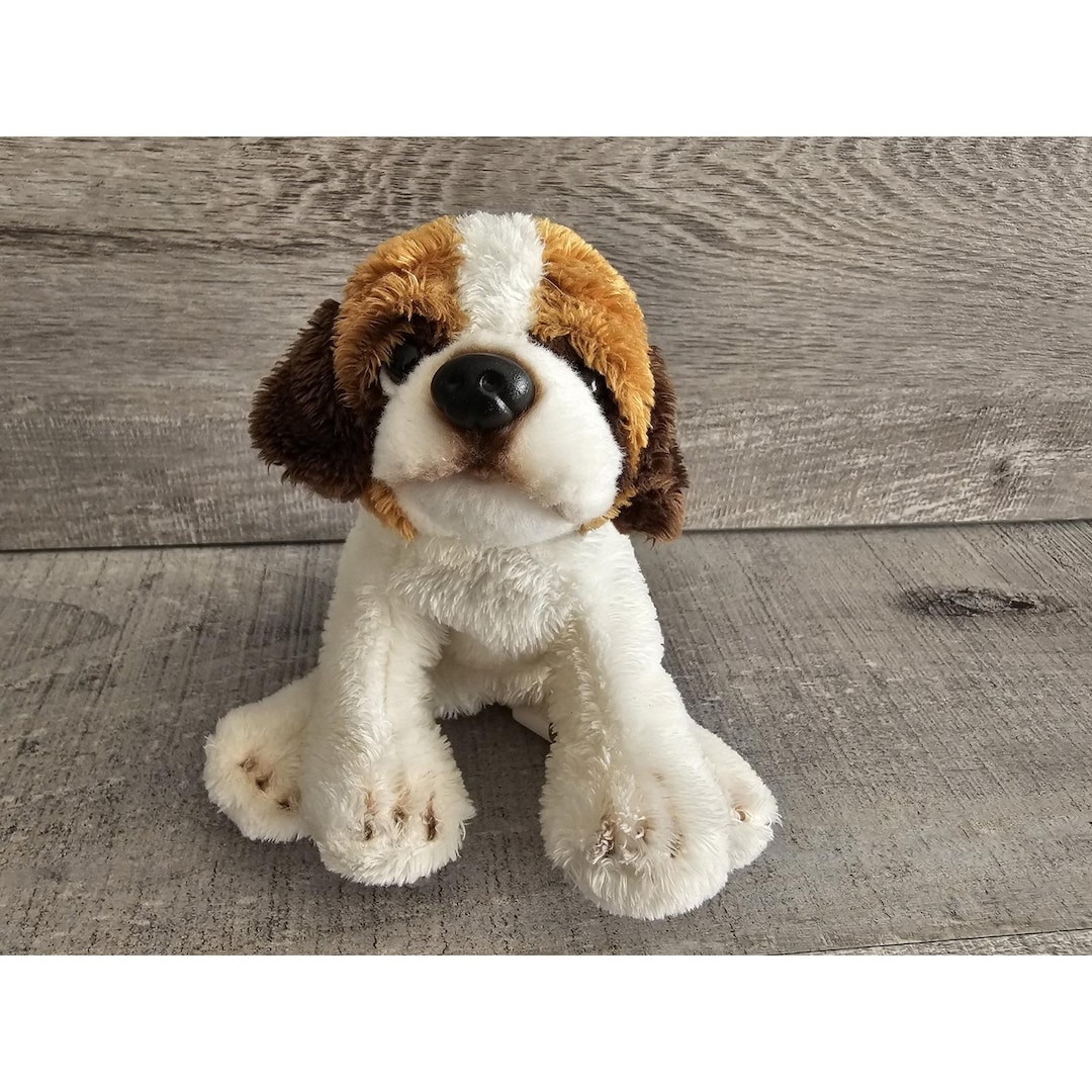 Realistic St. Bernard Dog Puppy Toy Plush Stuffed Animal Sitting 5" - Etsy