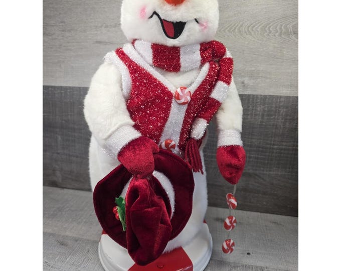 Gemmy Spinning Snowflake Snowman Peppermint Red for PARTS or REPAIR ...