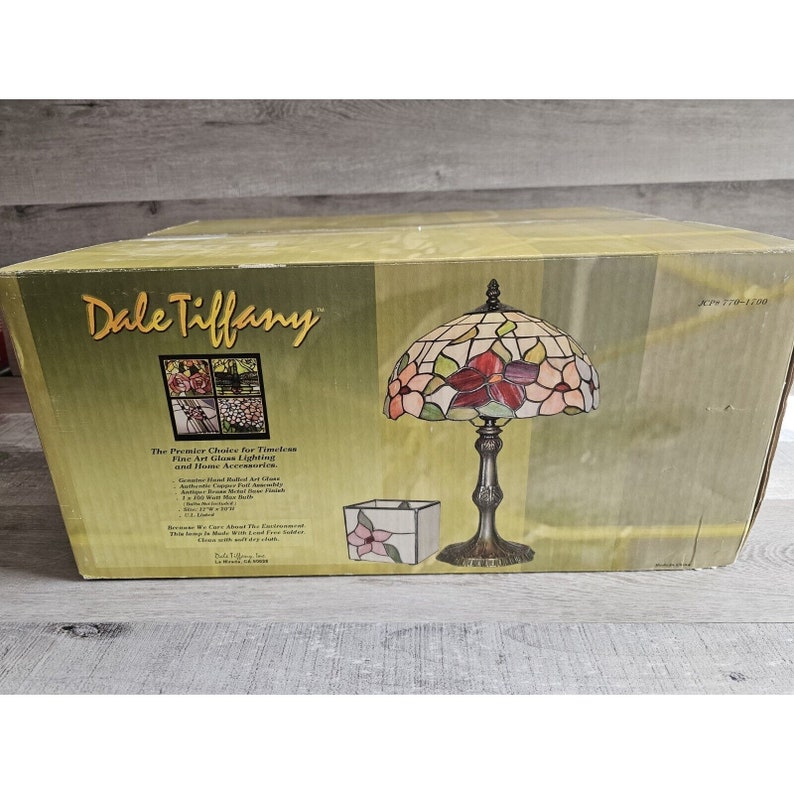 New Dale Tiffany JCP7701700 Peony Floral Petal Table Lamp Tiffany Brass ...