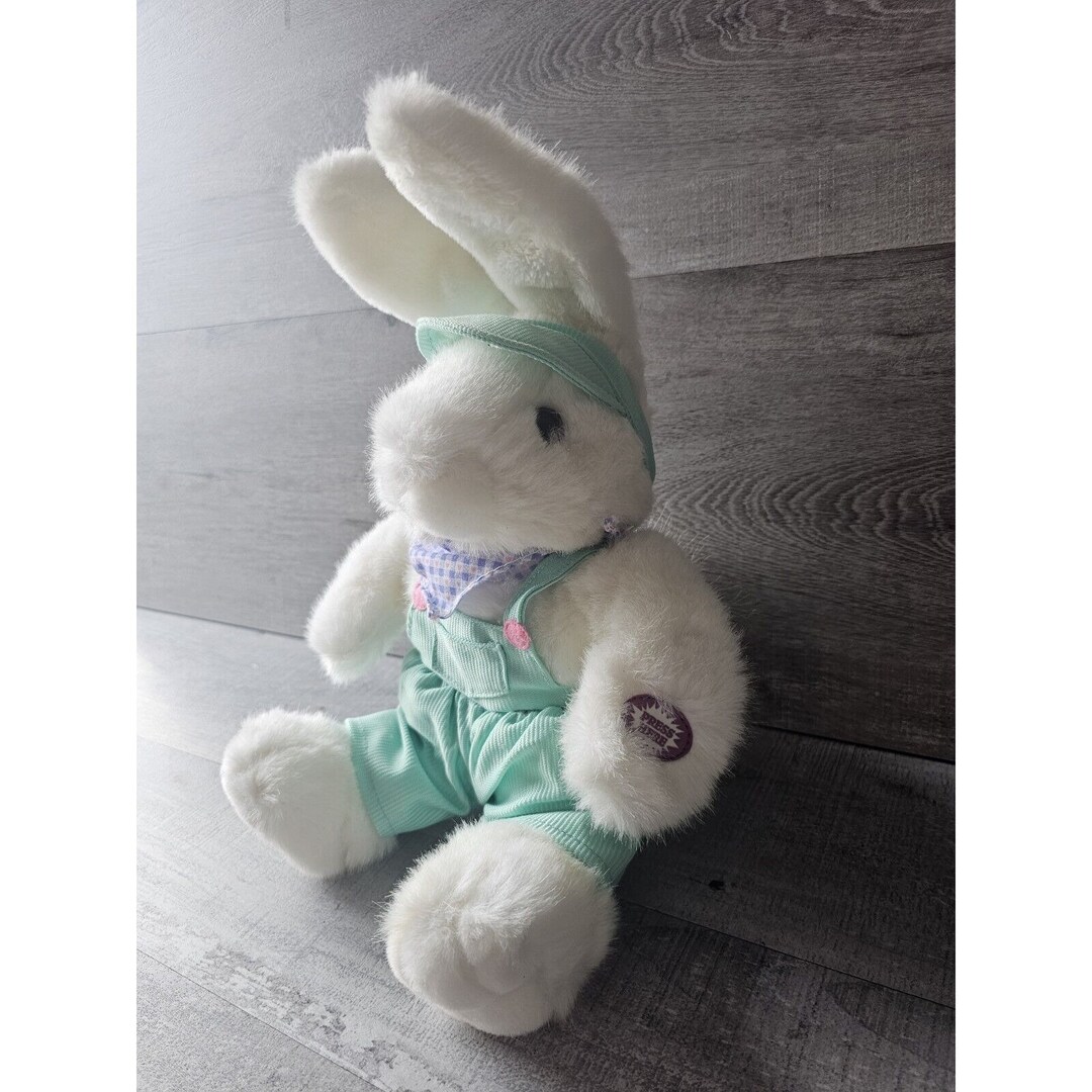 Vtg White Rabbit Animated Plush 16" Sings Peter Cottontail Ears Move ...
