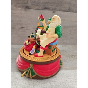 Vintage Santas Best Animated Music Box Christmas Santa Claus Wind up ...