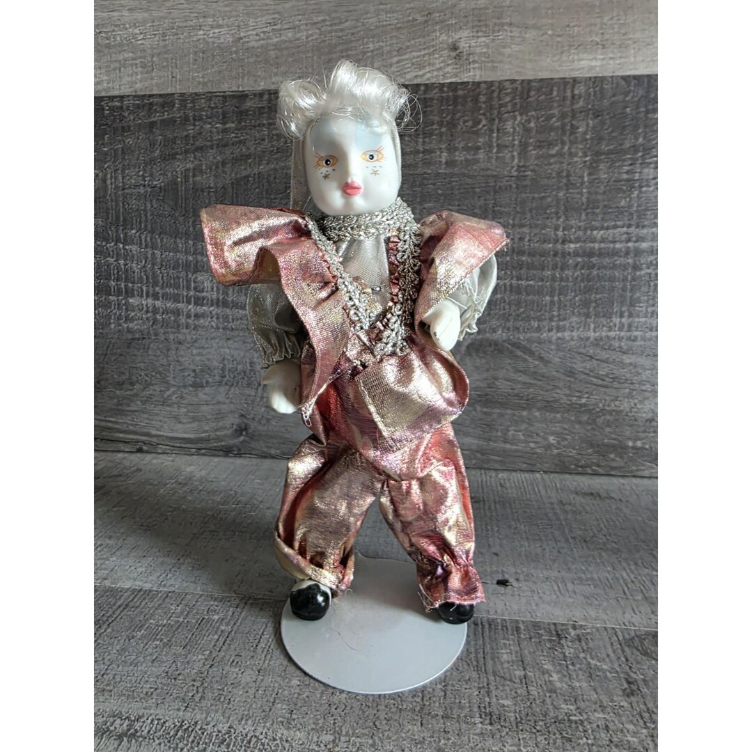 Vintage Clown Jester Doll W Porcelain Face Hands and Feet 257a - Etsy ...